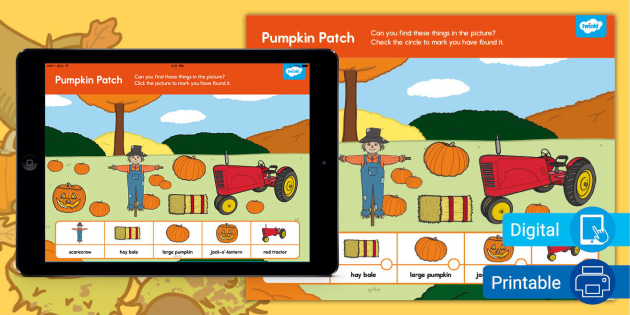 Pumpkin Patch Can You Find? Picture Activity (teacher made)