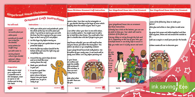 Gingerbread House Christmas Ornament Craft Instructions