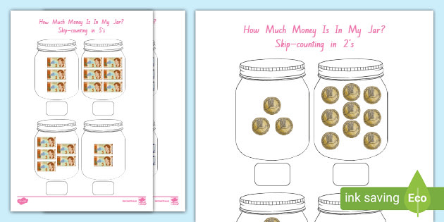 How Much Money Is In My Jar? Stage 4 Skip-Counting Activity