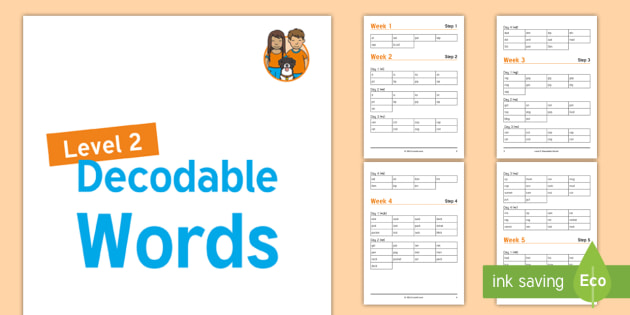 Level 2 Decodable Word Booklet (teacher made)