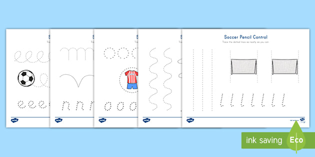 Soccer Pencil Control Tracing Activity (teacher made)