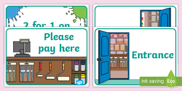 Paint Shop Role Play Signs