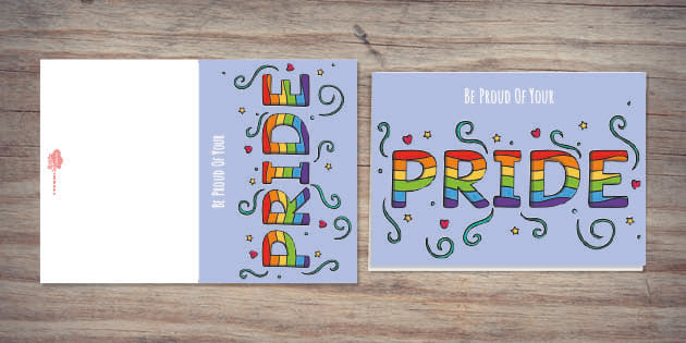 Be Proud Of Your Pride Text Card | Twinkl Party