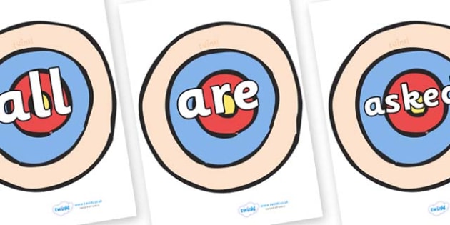 FREE! - Tricky Words on Targets (teacher made)