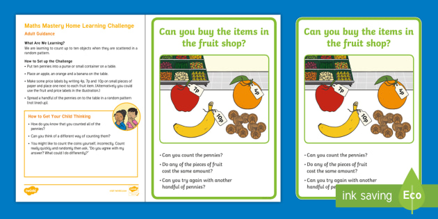EYFS Maths Mastery Counting Home Learning Challenge: Counting Pennies