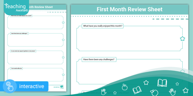 First Month Review Sheet
