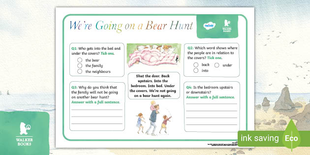 FREE! - 'We're Going on a Bear Hunt' Reading Comprehension Mat