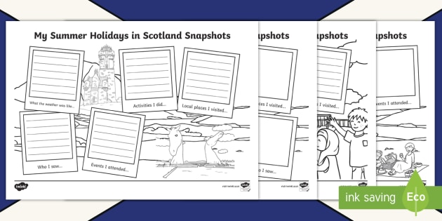 * NEW * My Summer Holiday in Scotland Snapshot Writing Frames
