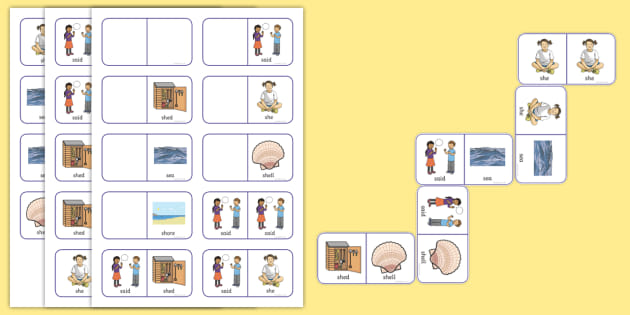 'sh' and 's' Minimal Pair Dominoes