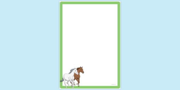 FREE! - Horses Page Border | Page Borders | Twinkl