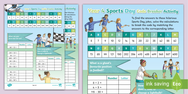👉 Year 4 Sports Day Code Breaker Activity - Twinkl - KS2