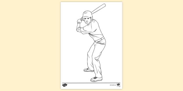 FREE! - Baseball Player Colouring Sheet | Colouring Sheets