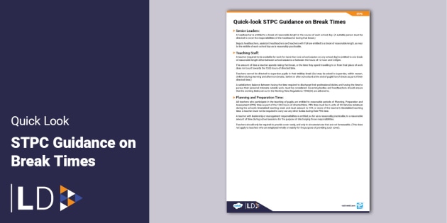 Guidance on Breaktimes (teacher made)