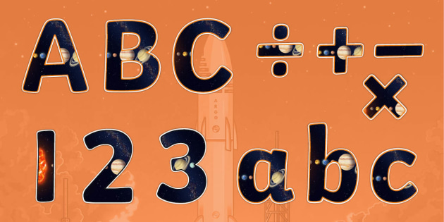 Space and The Solar System Themed Classroom Display Lettering