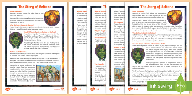 Beltane Fire Festival Differentiated Fact File