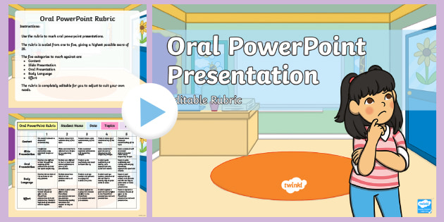 Oral PowerPoint Editable Rubric (teacher made)