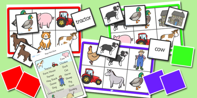 Farm Bingo and Lotto Pack (teacher made)