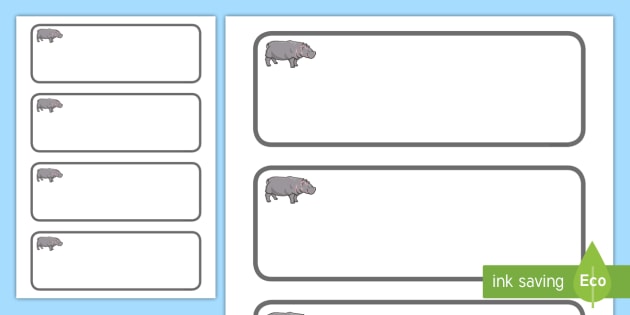 FREE! - Hippo Themed Editable Drawer-Peg-Name Labels (Blank)