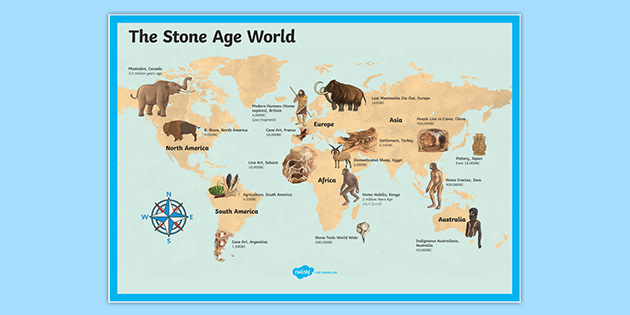The Stone Age World Display Poster