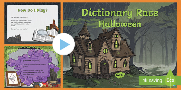 Halloween Words Dictionary Race PowerPoint Game