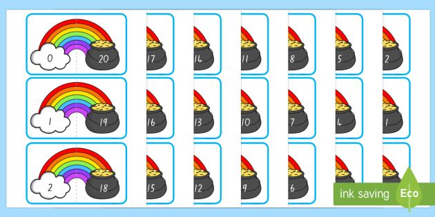 Rainbow and Pot of Gold Number Bonds to 20 Activity