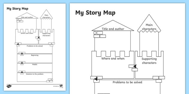 Traditional Tale Story Map Template Worksheet KS1 Resource