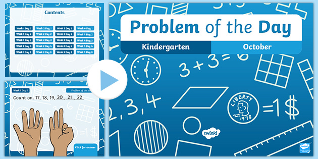 Kindergarten Math Problem of the Day - October PowerPoint