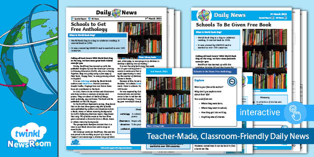 World Book Day Reading Comprehension | Twinkl NewsRoom