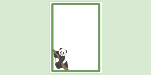FREE! - Giant Panda in a Tree Page Border (Teacher-Made)