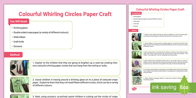 Colourful Whirling Circles Paper Craft (teacher made)