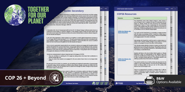COP26: Teacher Guide Age 11+ | Beyond Secondary