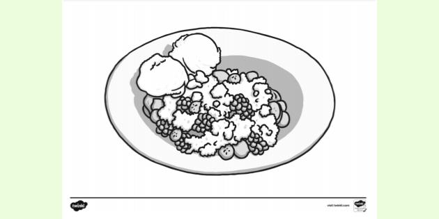 FREE! - Crumble Served with Ice Cream Colouring | Colouring Sheets