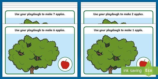 Basic Counting Apples Playdough Mats (teacher made)