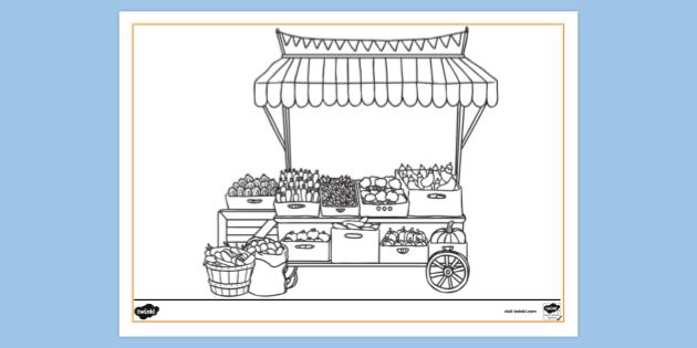 FREE! - Market Stall Colouring Sheet | Colouring Sheets