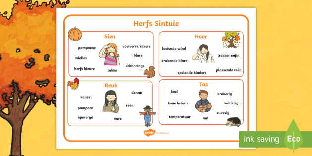 Herfs Sintuie Woordmat (teacher made)