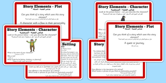 Guided Reading Skills Task Cards Story Elements Arabic Translation
