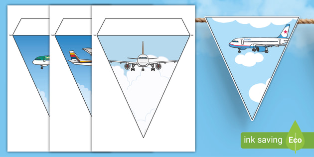 FREE! - Aeroplane Bunting For Decoration | Twinkl Display Bunting