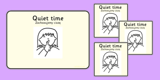 Quiet Time Visual Support Cards Polish Translation