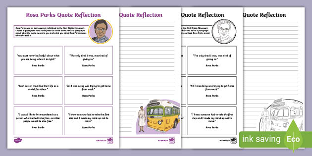 Rosa Parks Quote Reflection Activity (teacher made)