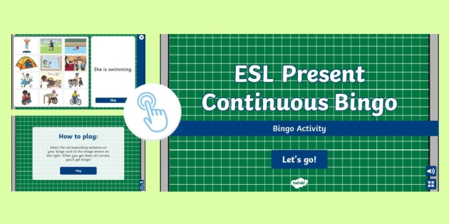 ESL Present Continuous Bingo (teacher made)