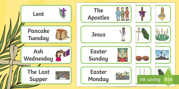 ROI Lent Key Vocabulary Word Cards