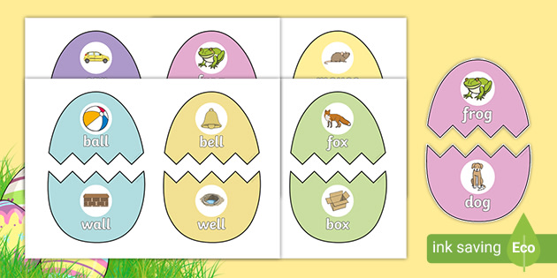 Easter Egg Rhyming Words Matching Game (teacher made)