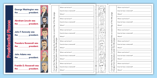 Presidents Day Flap Book Activity | 2nd Grade | Twinkl