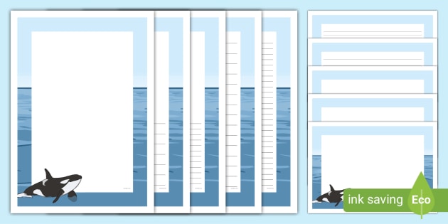 FREE! - Killer Whale Page Border | Page Border Resources