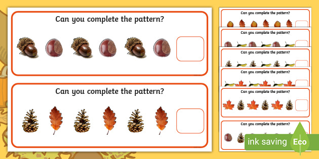 👉 Autumn Repeating Patterns Cards (teacher made)