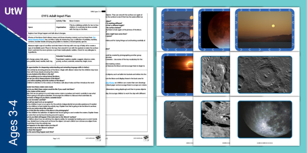 Kindergarten Moon Craters Adult Input Plan and Resource Pack