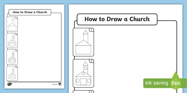 FREE! - How to Draw a Church (teacher made)