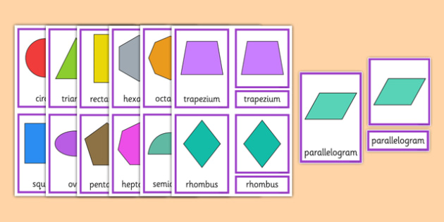 2D Shape Three Part Cards (teacher made)