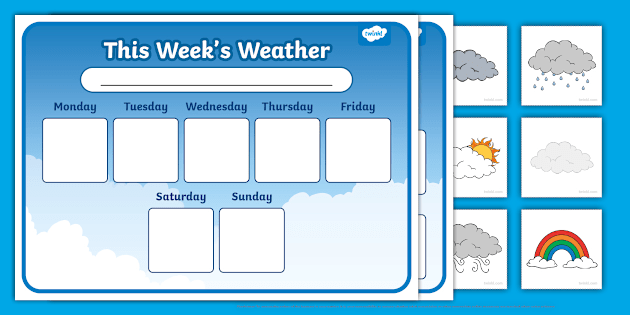 ‘My weather Record’ Activity Sheet for young students.