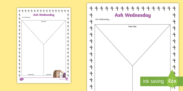 Ash Wednesday Y Chart Worksheet (teacher made)